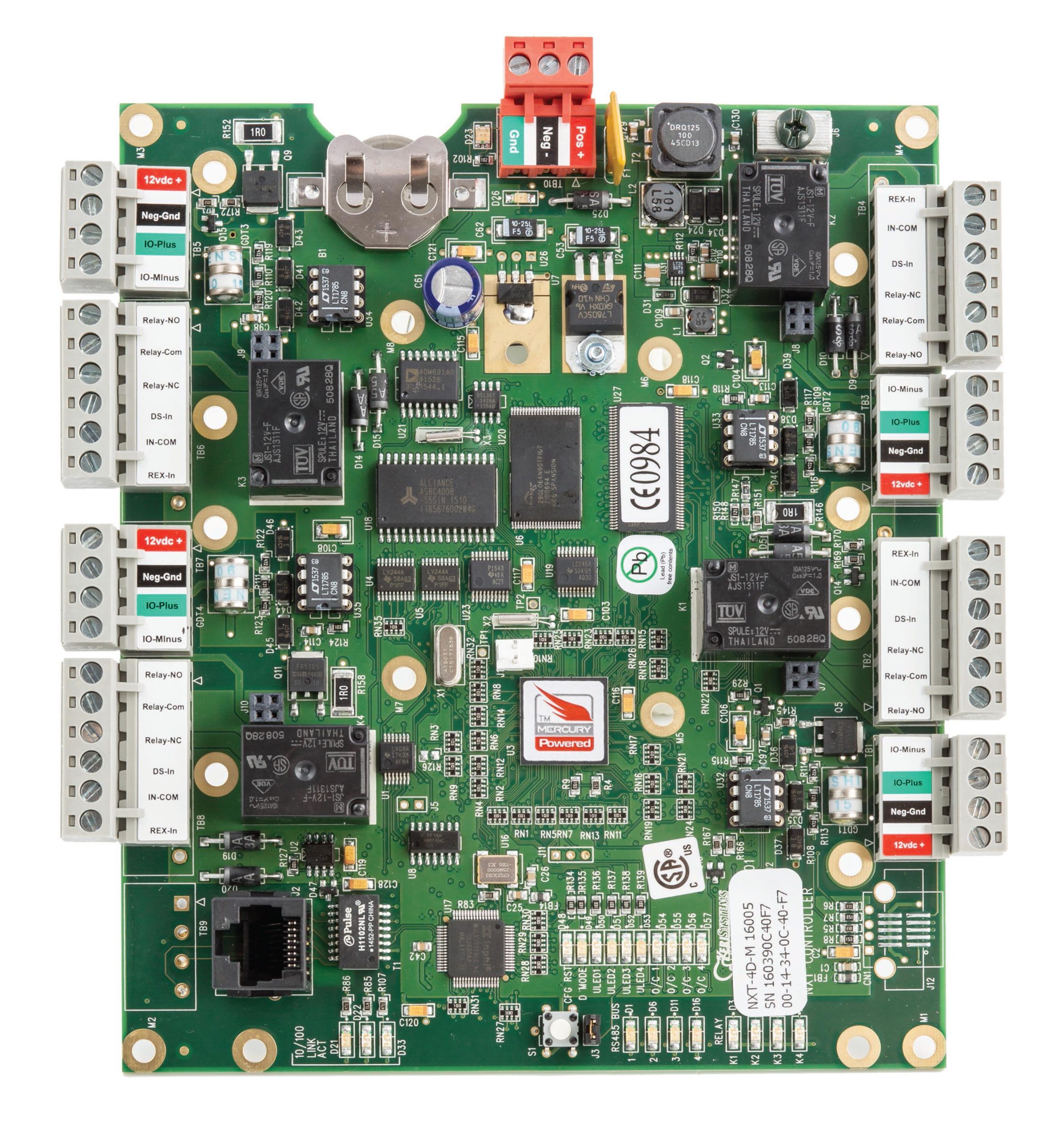 Keri Systems NXT-4D-MSC-UL 4 Door /8 Reader NXT Controller with Mercury ...